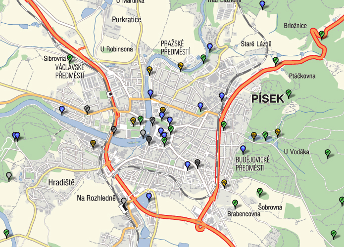 Město Písek a okolí :: Geocaching Písek